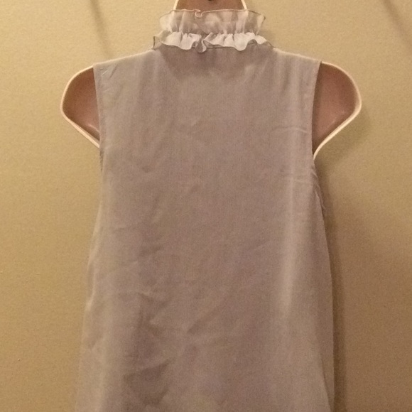 M by Marc Bower | Tops | M By Marc Bower Ruffle Detail Silver Tunic Xs ...